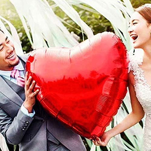 32 inch Big Pink red Heart Giant Balloon for Birthday Wedding Party Decoration Valentine's Day Heart foil Balloon Helium Inflatable (32 inch Heart Red)