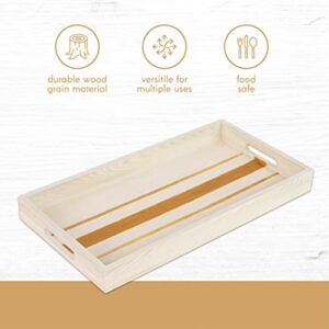 Hammont Wooden Nested Serving Trays - Five Piece Set of Rectangular Shape Wood Trays for Crafts with Cut Out Handles | Kitchen Nesting Trays for Serving Pastries, Snacks, Mini Bars, Chocolate