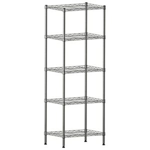 5 wire shelving metal rack adjustable unit storage shelves for laundry bathroom kitchen pantry closet silver