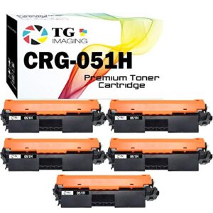 tg imaging (5 pack) compatible toner cartridge replacement for canon 051 051h used for imageclass lbp162dw mf269dw mf267dw mf264dw toner printer (super high yield, 4100 pages)