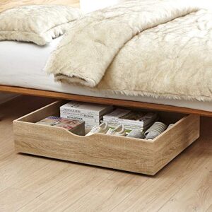 DormCo The Storage MAX - Underbed Wooden Organizer with Wheels - Sonoma