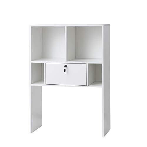 Yak About It Locking Safe Bookshelf - Desktop - White