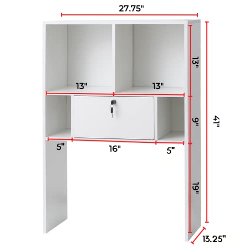 Yak About It Locking Safe Bookshelf - Desktop - White