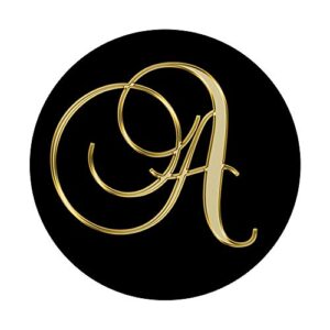 Monogram Initial Letter A Gold and Black PopSockets PopGrip: Swappable Grip for Phones & Tablets