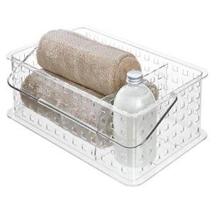 idesign - 88000 spa bpa-free plastic stacking organizer handle, 8.69" x 13.94" x 5.13", divided basket