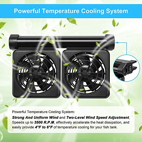 DaToo Aquarium Chiller Fish Tank Fan Aquarium Cooling Fan, 1 Yr Warranty