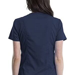 Cherokee Women Scrubs Top Workwear Revolution Maternity Mock Wrap WW688, S, Navy