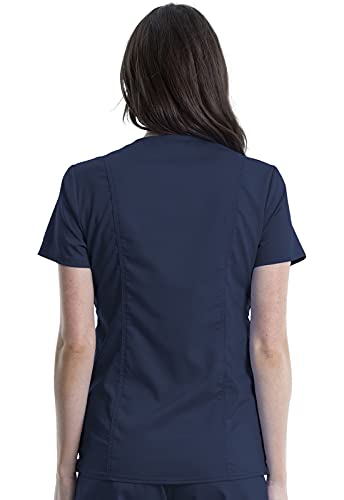 Cherokee Women Scrubs Top Workwear Revolution Maternity Mock Wrap WW688, S, Navy