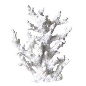 artificial coral ornament underwater sea plants decorations craft resin aquarium plants coral fish tank decorations - white