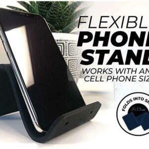 iFLEX Mini Flexible Phone Holder for Travel, Work and Home – This Travel Cell Phone Stand is The Perfect iPhone Holder and Works with Any Smartphone – Non-Slip Grip, Strong and Durable - Black