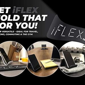 iFLEX Mini Flexible Phone Holder for Travel, Work and Home – This Travel Cell Phone Stand is The Perfect iPhone Holder and Works with Any Smartphone – Non-Slip Grip, Strong and Durable - Black