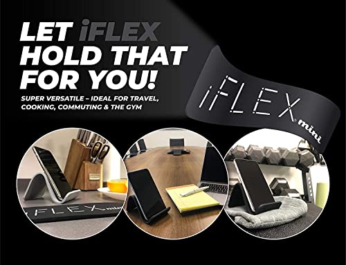 iFLEX Mini Flexible Phone Holder for Travel, Work and Home – This Travel Cell Phone Stand is The Perfect iPhone Holder and Works with Any Smartphone – Non-Slip Grip, Strong and Durable - Black