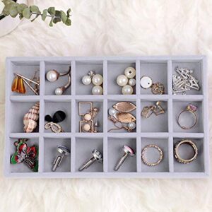 Jewelry Trays Organizer, Stackable Closet Dresser Drawer Accessories Tray Set of 4 Drawer Organizer for Earring, Ring, Gadgets & Cosmetics, Display Organizer Necklace Storage Showcase Bracelet Removable Tray