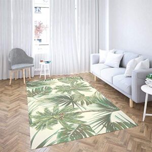 sertiony modern area rug washable area rug 5x7 feet palm trees tropical leaves monstera leaf summer pattern background botanical decoration living room bathroom bedroom