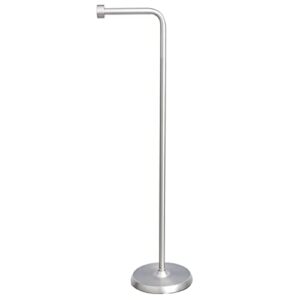 amazon basics free standing bathroom toilet paper holder stand - nickel