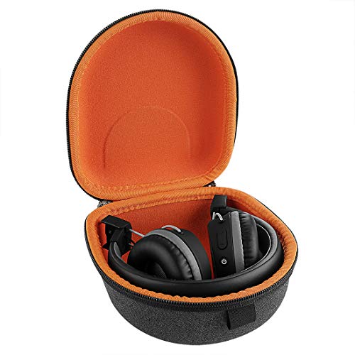 Geekria Shield Headphones Case Compatible with JLab Audio Neon Folding, Audio Studio Pro, Audio Neon Case, Replacement Hard Shell Travel Carrying Bag with Cable Storage (Dark Grey)