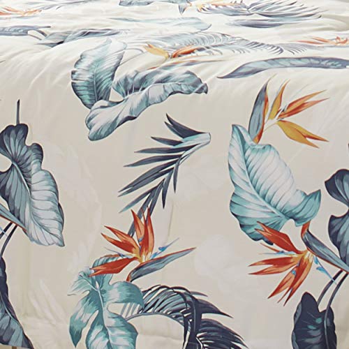 Tommy Bahama - Queen Comforter Set, Cotton Bedding with Matching Shams & Bedskirt, All Season Home Decor (Birdseye View Blue, Queen)