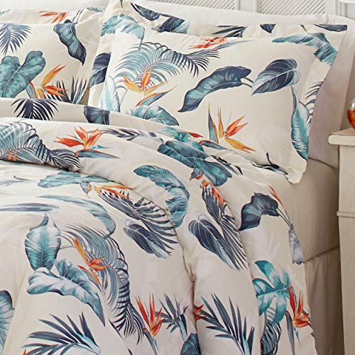 Tommy Bahama - Queen Comforter Set, Cotton Bedding with Matching Shams & Bedskirt, All Season Home Decor (Birdseye View Blue, Queen)