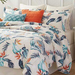 Tommy Bahama - Queen Comforter Set, Cotton Bedding with Matching Shams & Bedskirt, All Season Home Decor (Birdseye View Blue, Queen)