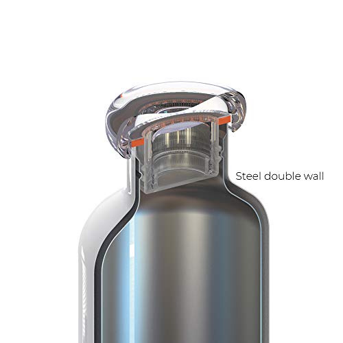 Guzzini On The Go Thermal Travel Bottle, Spalvieri & Del Ciotto, Ø 7.3 x h21.2 cm, 500cc, Gold