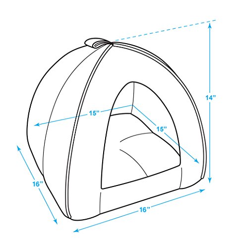 Pet Tent-Soft Bed for Dog and Cat by Best Pet Supplies - Gray Lattice, 16" x 16" x H:14"