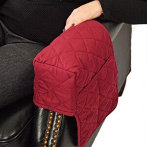 Home-X Left Couch Armrest Cover with 2 Storage Pockets, Sofa or Loveseat Organizer, Burgundy, 9 ½” L x 5” W