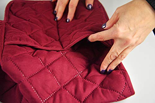 Home-X Left Couch Armrest Cover with 2 Storage Pockets, Sofa or Loveseat Organizer, Burgundy, 9 ½” L x 5” W