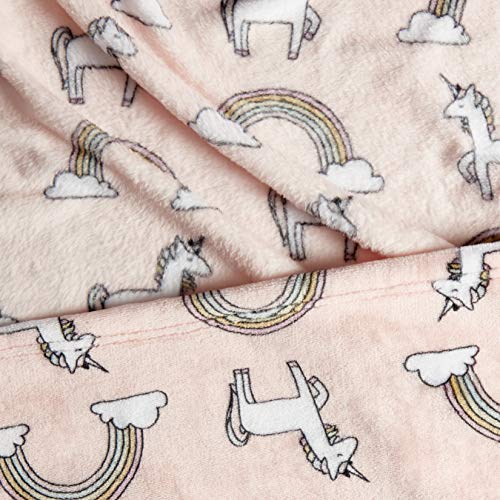 Amazon Basics Kids Bedding Nap Set with Unicorn Pillow and Fleece Throw Blanket