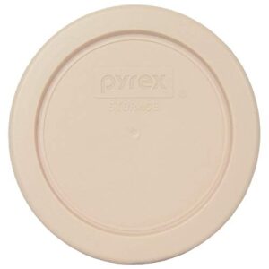 Pyrex (1) 7402-PC Loring Pink, (1) 7201-PC Blue Cornflower, (1) 7200-PC Muddy Aqua & (1) 7202-PC Blush Round Plastic Food Storage Replacement Lids, Made in USA