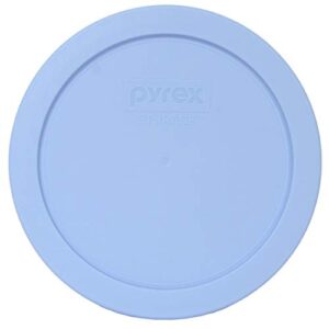 Pyrex (1) 7402-PC Loring Pink, (1) 7201-PC Blue Cornflower, (1) 7200-PC Muddy Aqua & (1) 7202-PC Blush Round Plastic Food Storage Replacement Lids, Made in USA