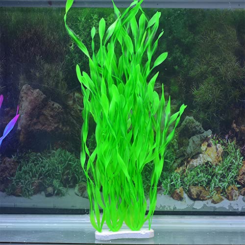 Unootel Lantian Grass Cluster Aquarium Décor Plastic Plants Extra Large 22 Inches Tall, Green