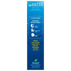 Brita Water Filter for Sink, Faucet Mount Water Filtration System for Tap Water, Reduces 99% of Lead, Chrome