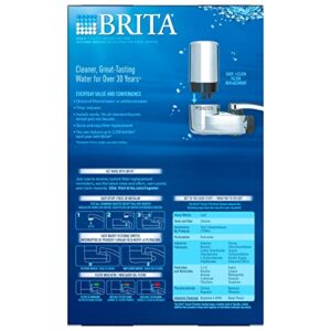 Brita Water Filter for Sink, Faucet Mount Water Filtration System for Tap Water, Reduces 99% of Lead, Chrome