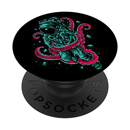 Spaceman fighting with space octopus lost cosmonaut stylus PopSockets PopGrip: Swappable Grip for Phones & Tablets