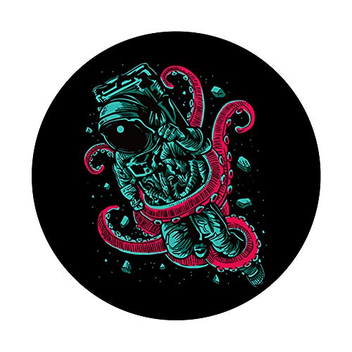 Spaceman fighting with space octopus lost cosmonaut stylus PopSockets PopGrip: Swappable Grip for Phones & Tablets