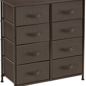 Sorbus Dresser with 8 Drawers - Furniture Storage Chest Tower Unit for Bedroom, Hallway, Closet, Office Organization - Steel Frame, Wood Top, Easy Pull Fabric Bins (Brown)