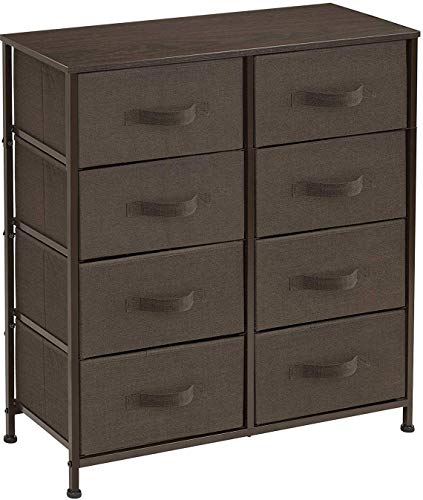 Sorbus Dresser with 8 Drawers - Furniture Storage Chest Tower Unit for Bedroom, Hallway, Closet, Office Organization - Steel Frame, Wood Top, Easy Pull Fabric Bins (Brown)