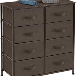 Sorbus Dresser with 8 Drawers - Furniture Storage Chest Tower Unit for Bedroom, Hallway, Closet, Office Organization - Steel Frame, Wood Top, Easy Pull Fabric Bins (Brown)