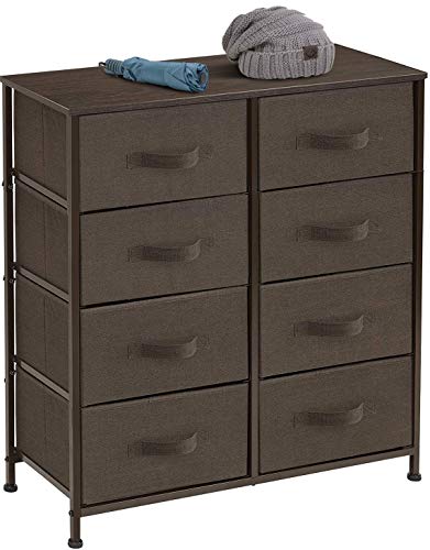 Sorbus Dresser with 8 Drawers - Furniture Storage Chest Tower Unit for Bedroom, Hallway, Closet, Office Organization - Steel Frame, Wood Top, Easy Pull Fabric Bins (Brown)