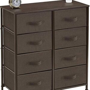 Sorbus Dresser with 8 Drawers - Furniture Storage Chest Tower Unit for Bedroom, Hallway, Closet, Office Organization - Steel Frame, Wood Top, Easy Pull Fabric Bins (Brown)