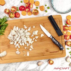 AVACRAFT Large Organic Bamboo Cutting Board, Large Cutting Board for kitchen, Best Chopping Board for Vegetables, Meat, Cheese, Butcher Block. Ideal Cutting Boards for Kitchen (16X10 Rectangular)