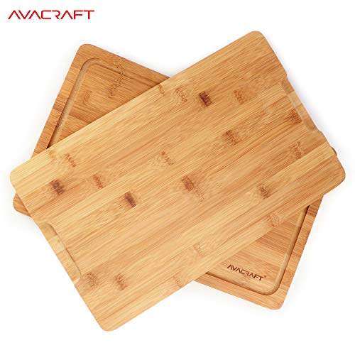 AVACRAFT Large Organic Bamboo Cutting Board, Large Cutting Board for kitchen, Best Chopping Board for Vegetables, Meat, Cheese, Butcher Block. Ideal Cutting Boards for Kitchen (16X10 Rectangular)