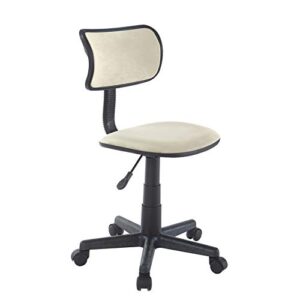 urban shop crushed velvet swivel task chair, ivory