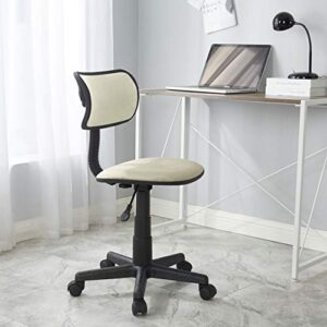 Urban Shop Crushed Velvet Swivel Task Chair, Ivory