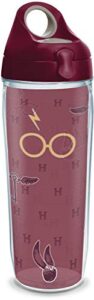 tervis harry potter - maroon and gold glasses made in usa double walled insulated tumbler travel cup keeps drinks cold & hot, 24oz water bottle, classic