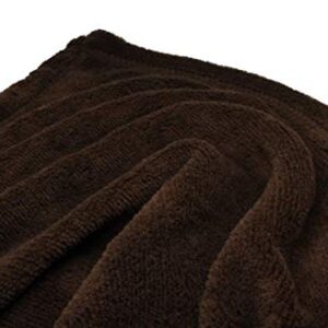 FOHOG Collection Fleece Blanket Chocolate Brown Small Plush Throw Blankets for Couch Flannel Soft Lightweight Microfiber Travel 50" X 60" (Brown)