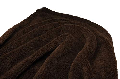 FOHOG Collection Fleece Blanket Chocolate Brown Small Plush Throw Blankets for Couch Flannel Soft Lightweight Microfiber Travel 50" X 60" (Brown)