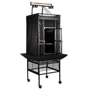 Colorday Good Night Bird Cage Cover for Large Bird Cage with Play Top (Patent Pending),Black 61"