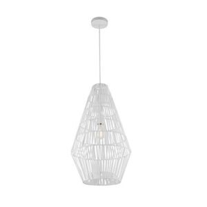 globe electric novogratz x globe penelope 1 pendant light, white spun rope shade, cloth cord 60751