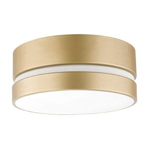 globe electric 60754 2-light flush mount ceiling light, soft gold, inner frosted shade, ceiling light fixture, light fixtures ceiling mount, bedroom lights for ceiling, dining light fixture